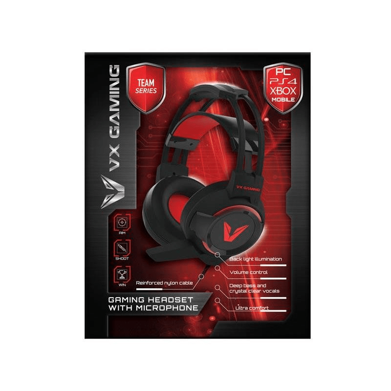 Volkano VX Gaming Team Series Gaming Headset with Mic VX-106-BK