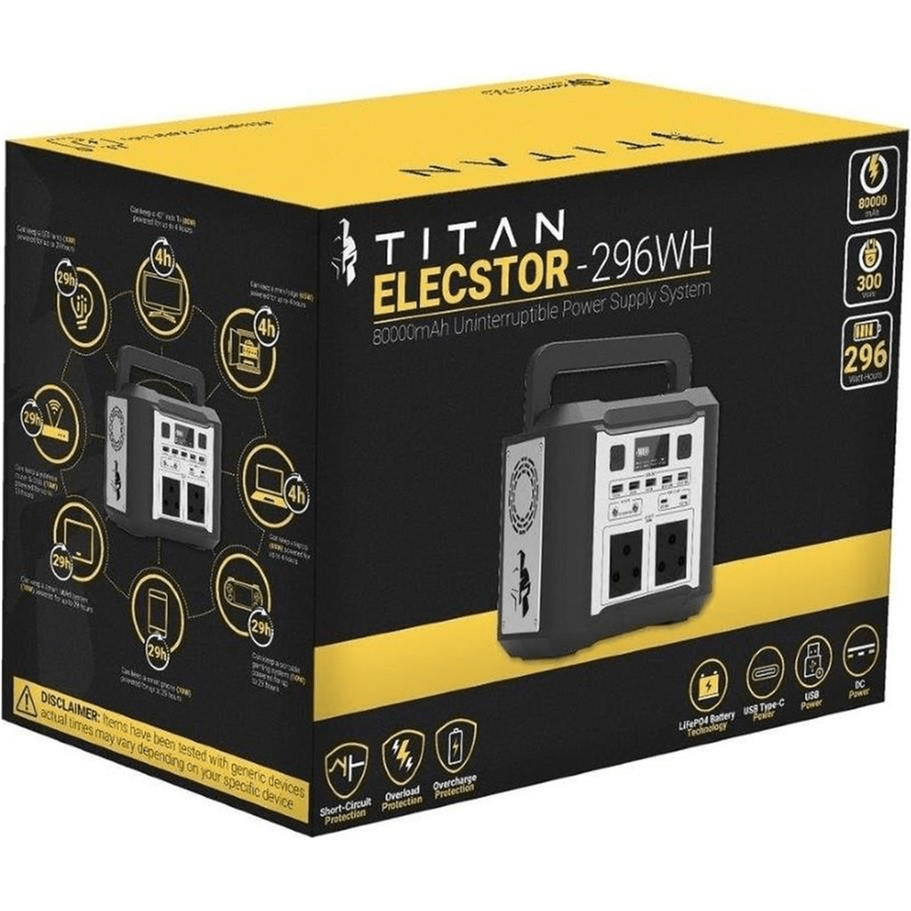 Titan Elecstor 300W 296WH 80000mAh Portable Power Station YDTL06 – FirstShop