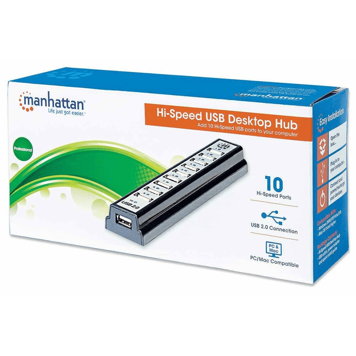 Manhattan Hi-Speed USB Desktop Hub 161572 – FirstShop
