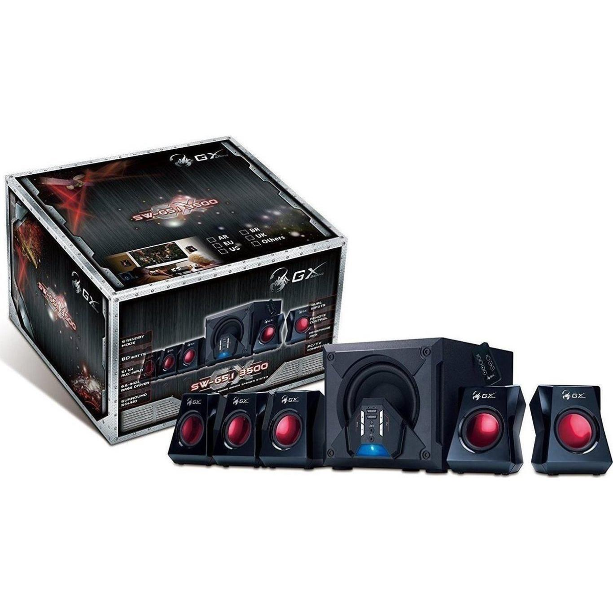 Genius SW G5.1 3500 Speaker Set 5.1 Channels 80 W Black – FirstShop