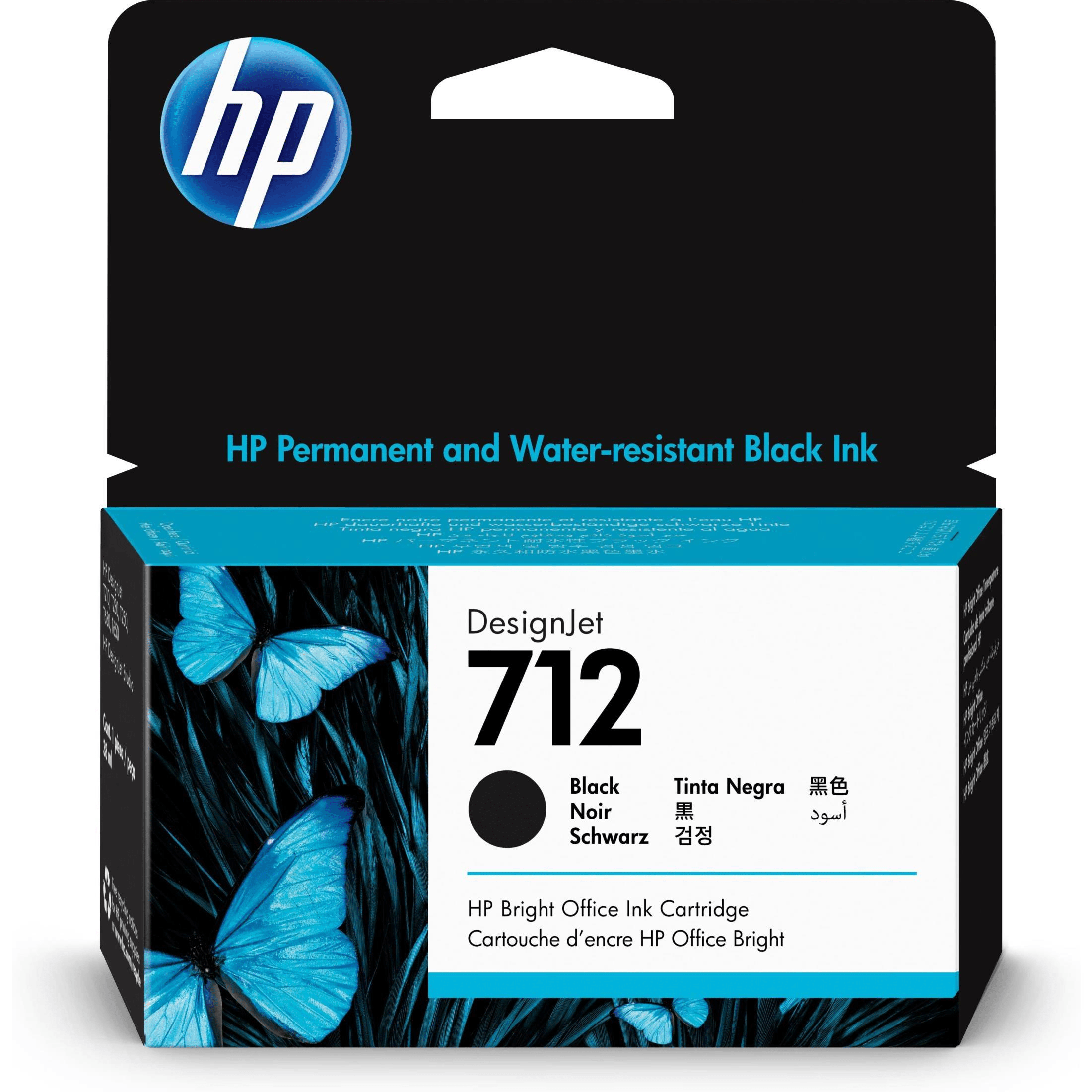 HP 712 38-ml Black Printer Ink Cartridge Original 3ED70A Single-pack