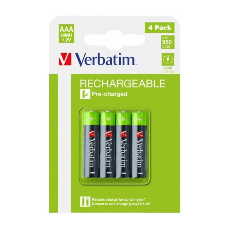 Verbatim AAA Premium Rechargeable Batteries HR03 4-pack 49514 – FirstShop