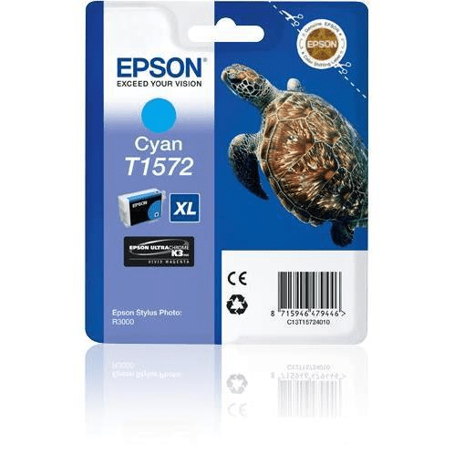 Epson T1572 Ultrachrome K3 Cyan High Yield Printer Ink Cartridge Origi ...