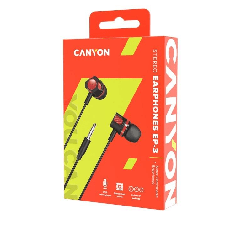 Canyon EP-3 Comfortable In-ear Headset with Microphone Red CNE-CEP3R ...