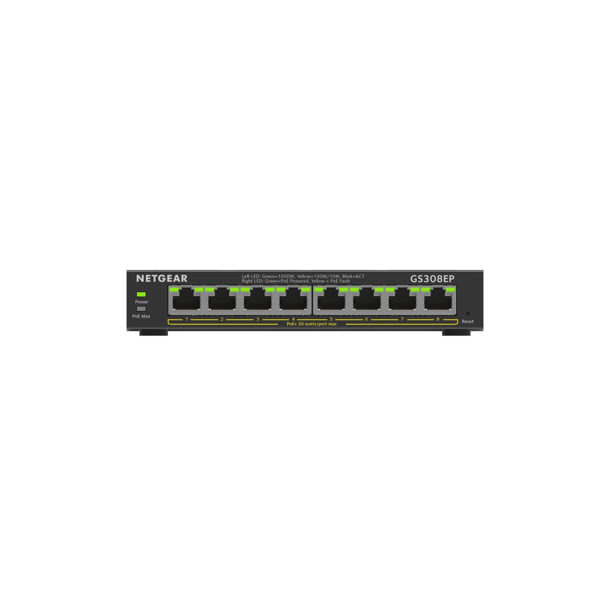 Netgear GS308EP 8-port Managed Switch L2/L3 Gigabit Ethernet PoE Black ...