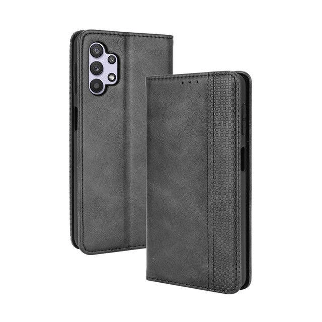 Tuff-Luv Essentials Leather Folio Case and Stand for Galaxy A32 5G - B