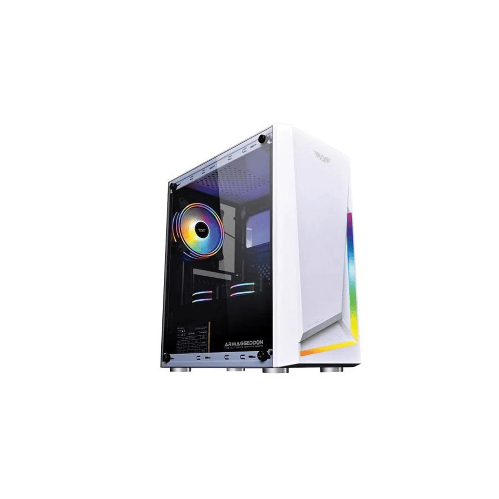 Armaggeddon Nimitz N5 Aurora Micro-ATX Gaming Case (No Fans) - White N